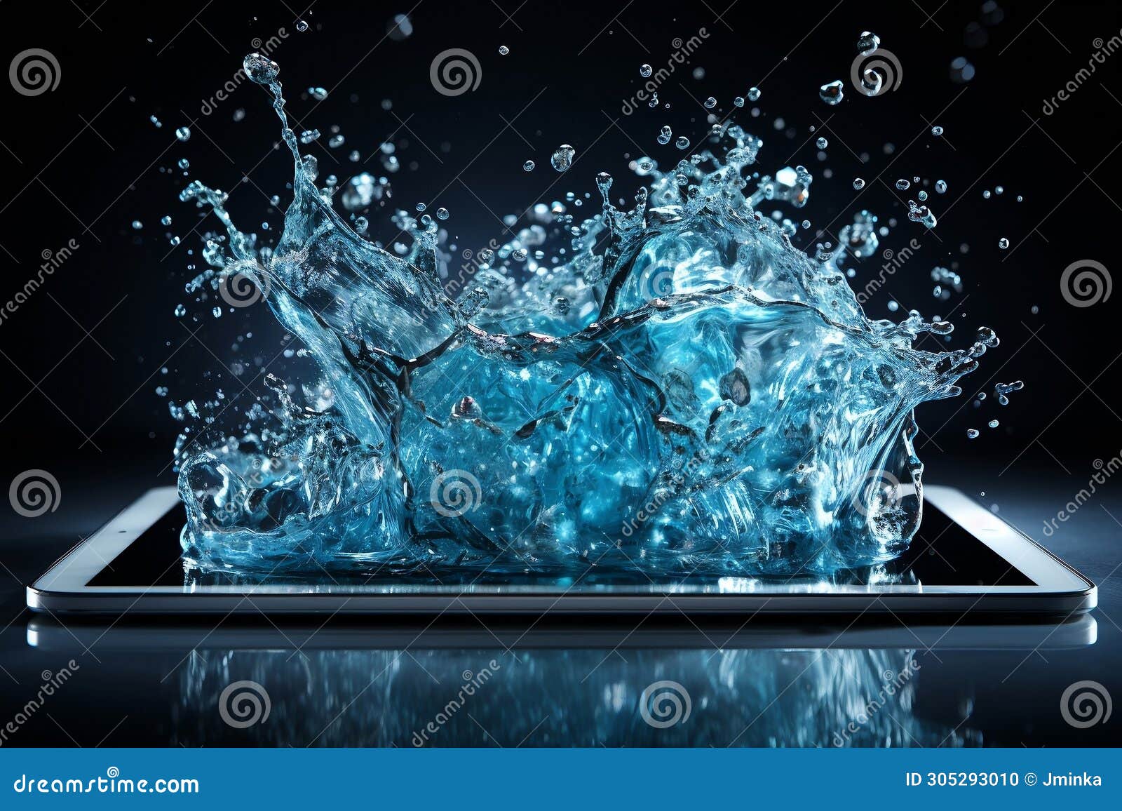 Water splash from tablet stock illustration. Illustration of pour ...