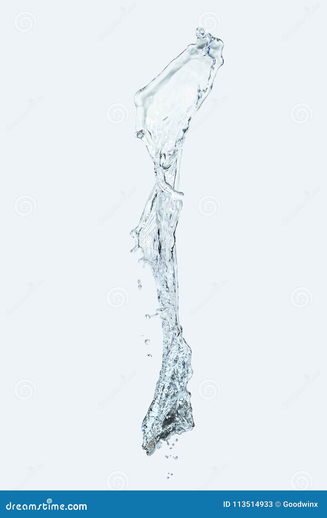 Water Splash Isolate on Light Blue Background Vertical Stock Image ...