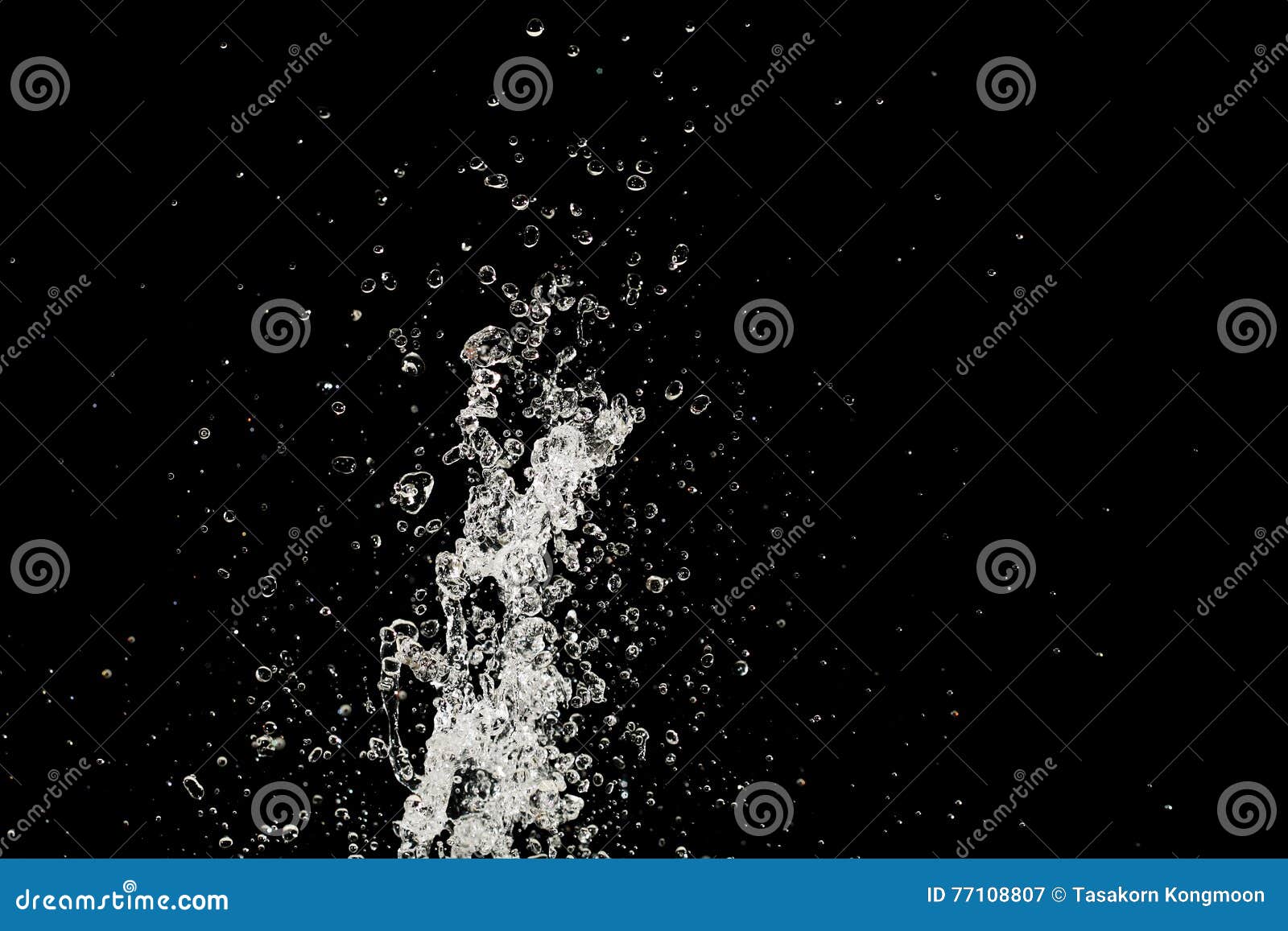 Water Splash Isolated on Black Stock Image - Image of purity, closeup ...