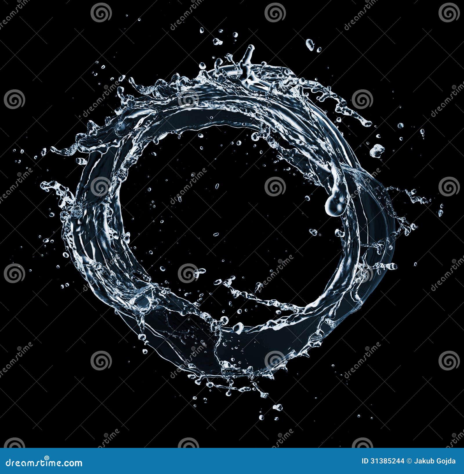 Water Splash Effect Black Background