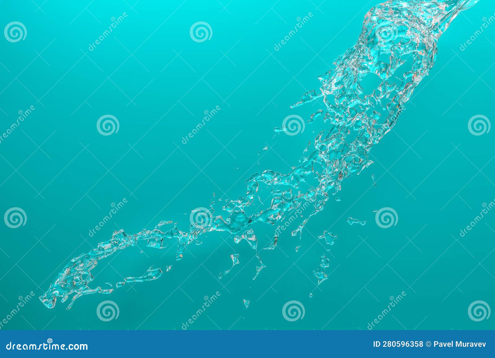 Water Splash Isolated on Blue Background. Stylish Water Splash Stock ...