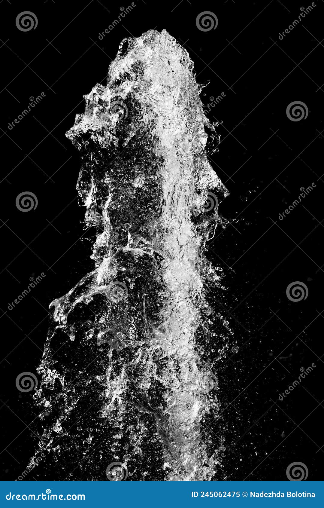Water Splash Isolated Over Black Background, Vertical Orientation Stock ...