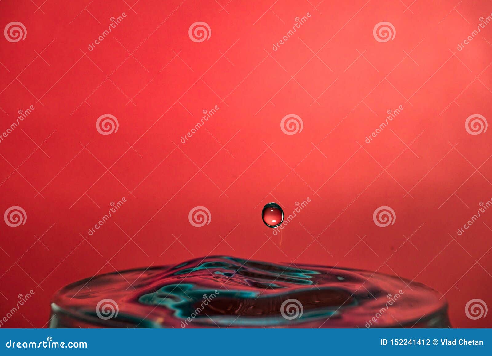 Water Splash Isolated on Red Background Stock Photo - Image of gourmet ...