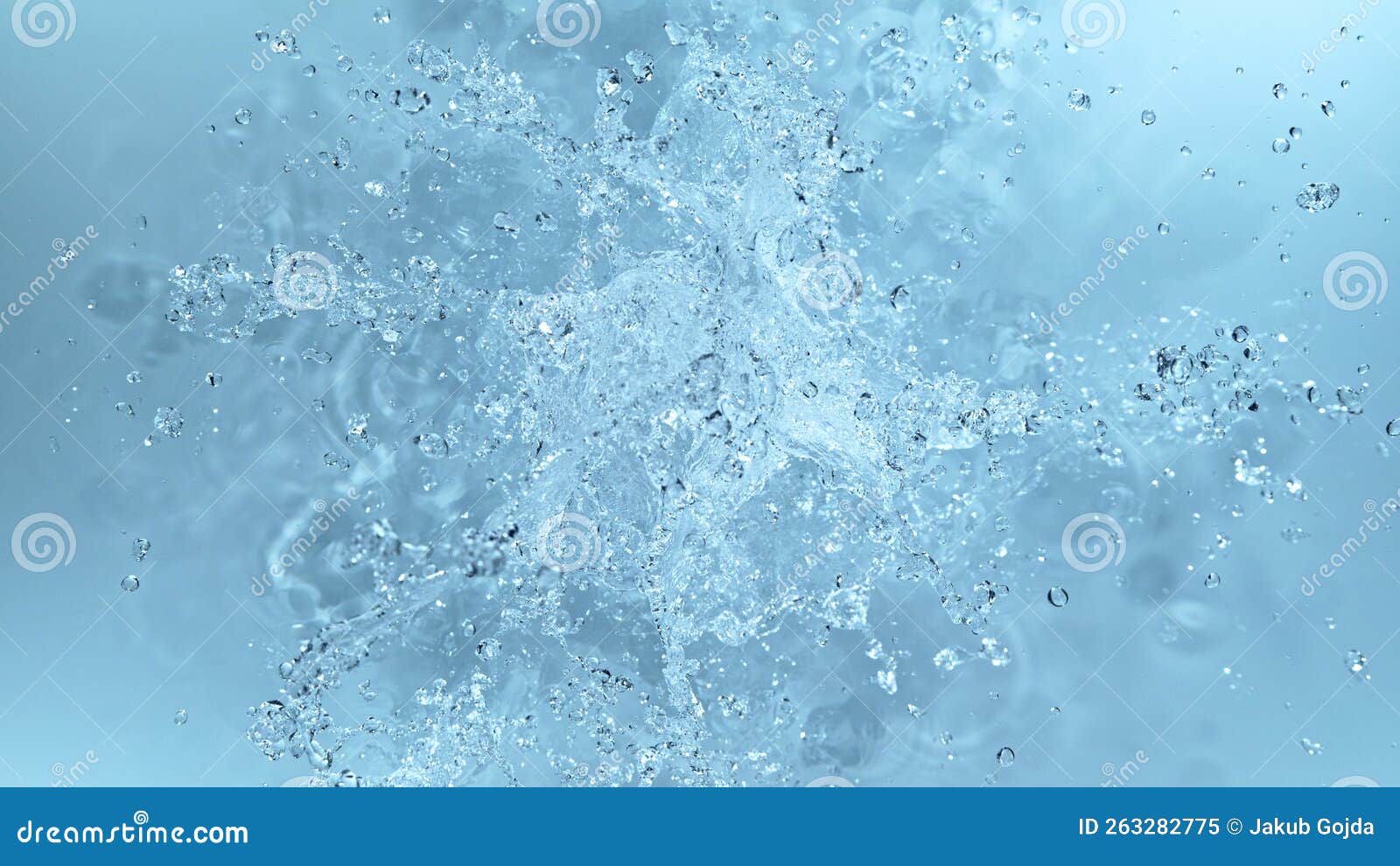 Water Splash Isolated on Soft Blue Background Stock Image - Image of ...