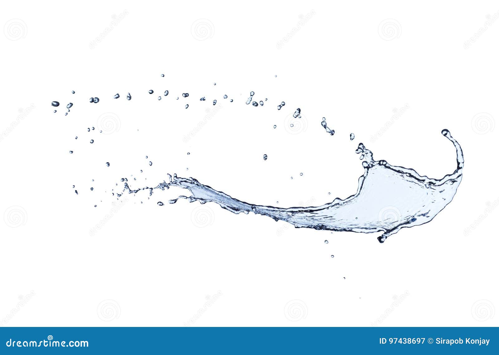 Water Splash Isolated on White Background Stock Image - Image of purity ...