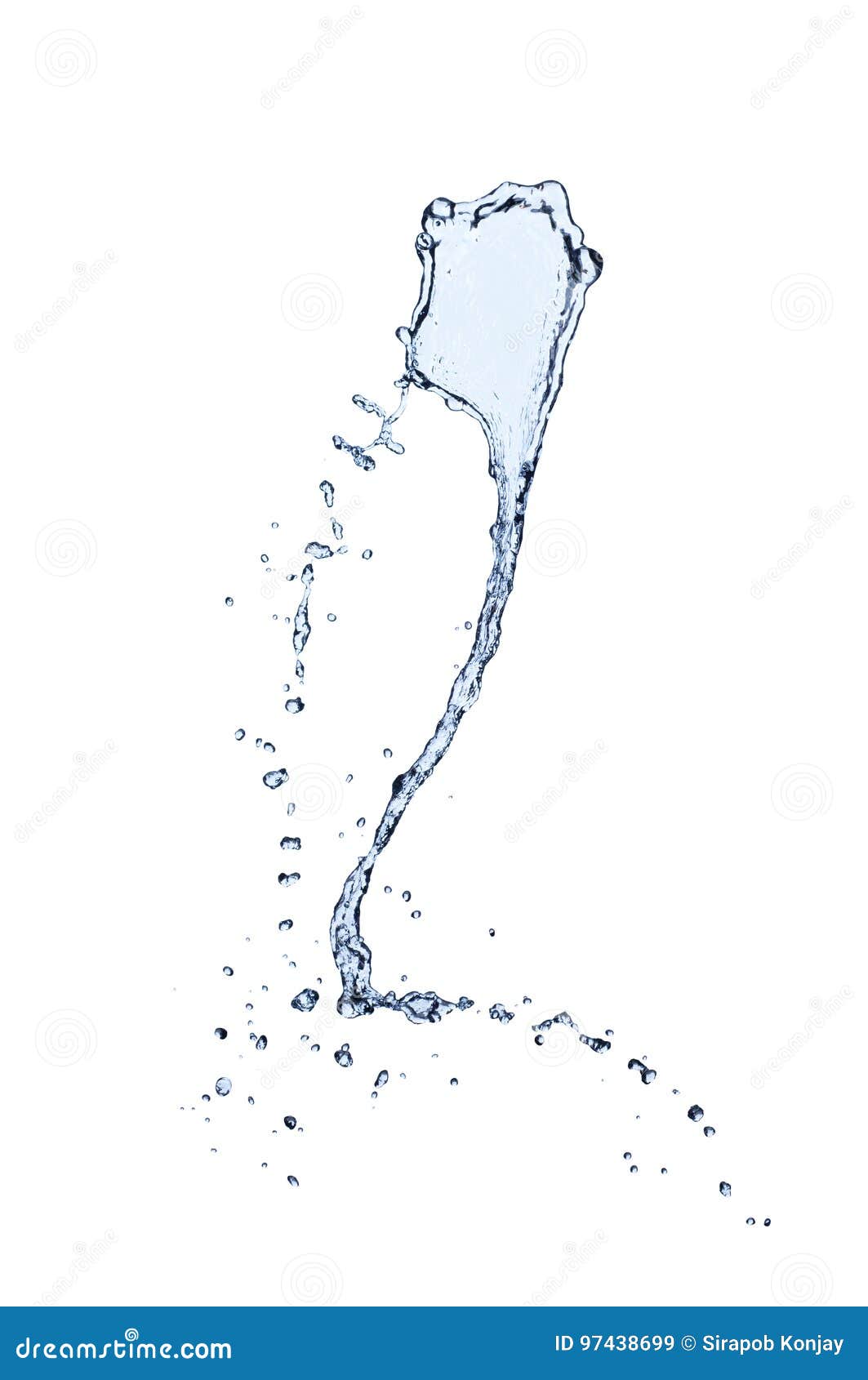 Water Splash Isolated on White Background Stock Image - Image of bubble ...