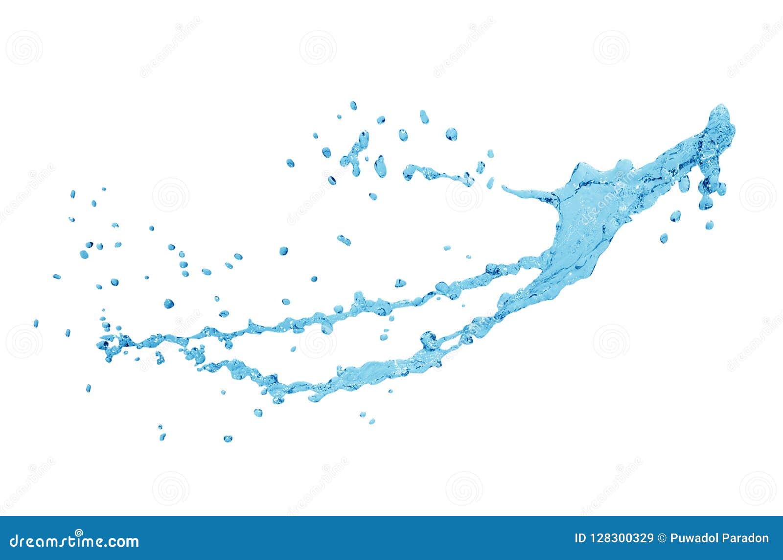 Water Splash Isolated on White with Clipping Path Stock Image - Image ...