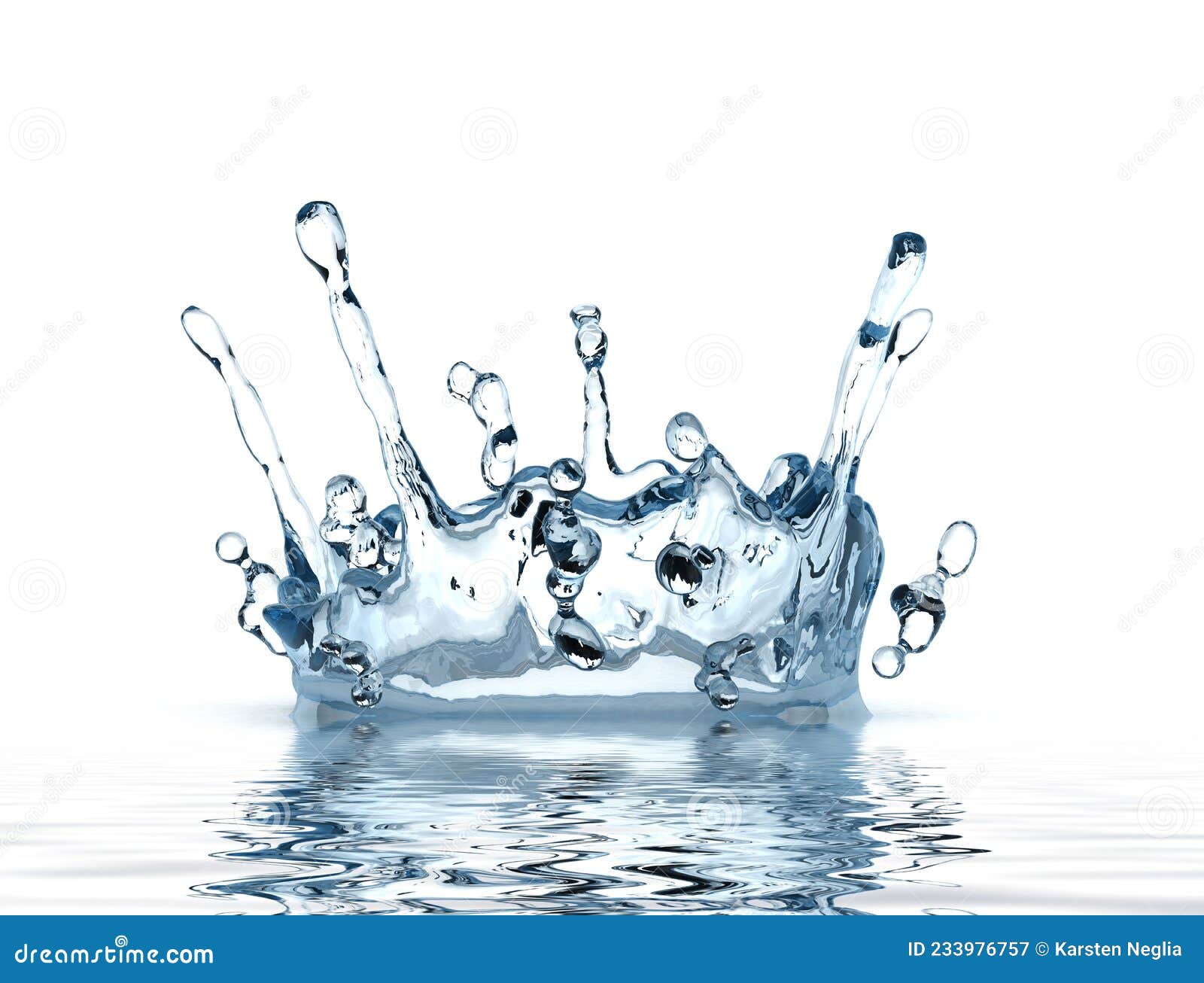 3d Rendering of Water Splash Isolated on White Background Stock ...