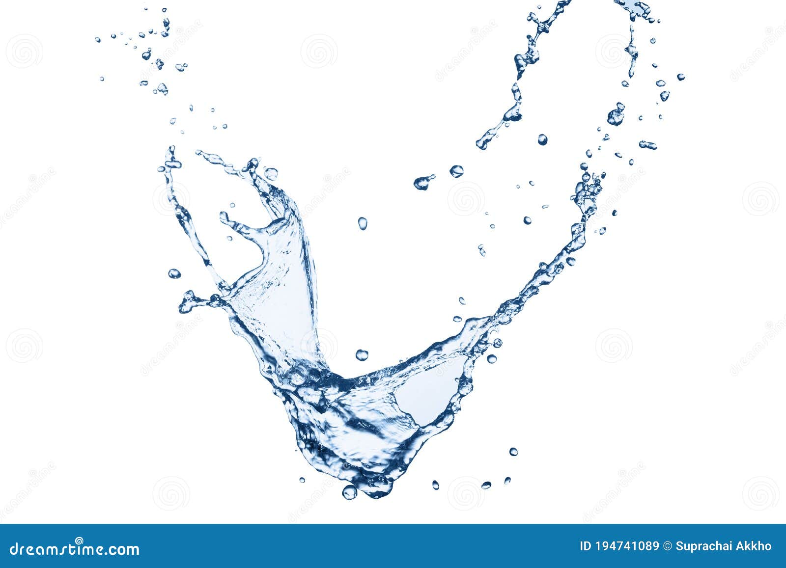 Water Splash Isolated White Background Stock Image - Image of flow ...