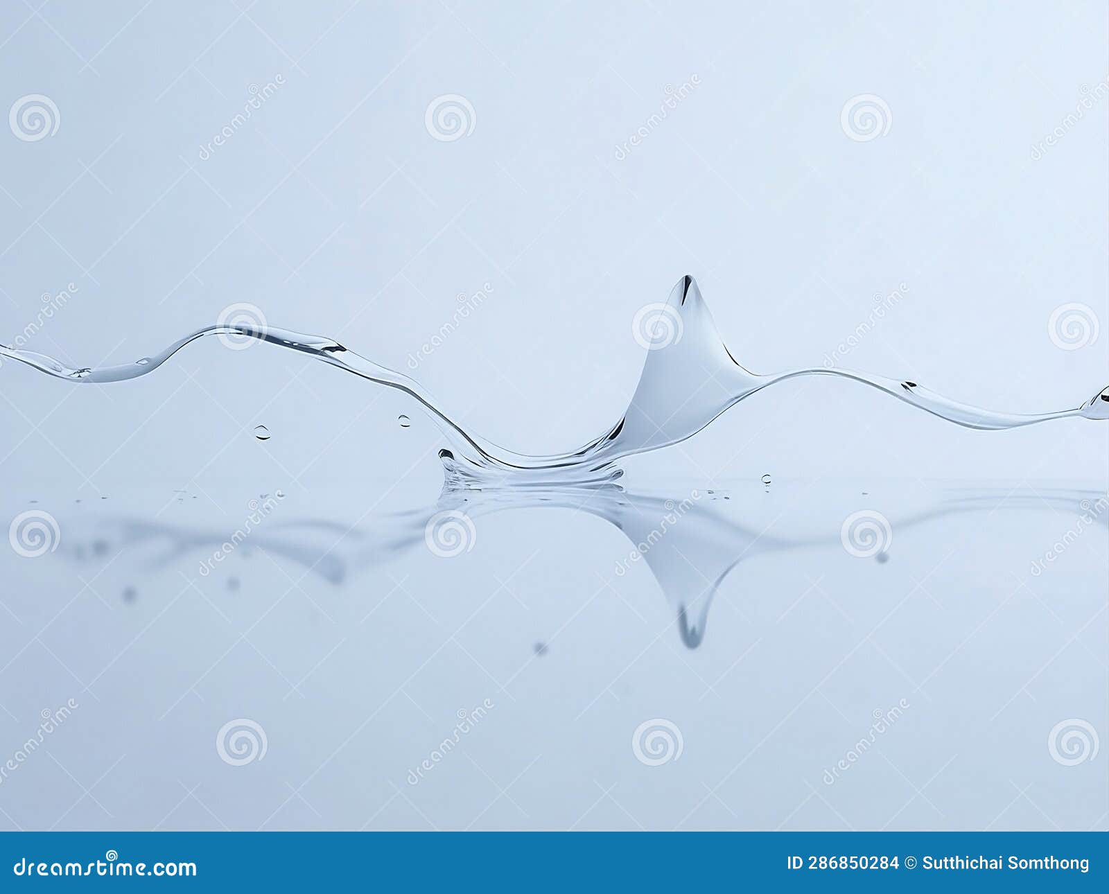 Water Splash Isolated and White Gradient Background. Light Blue and ...