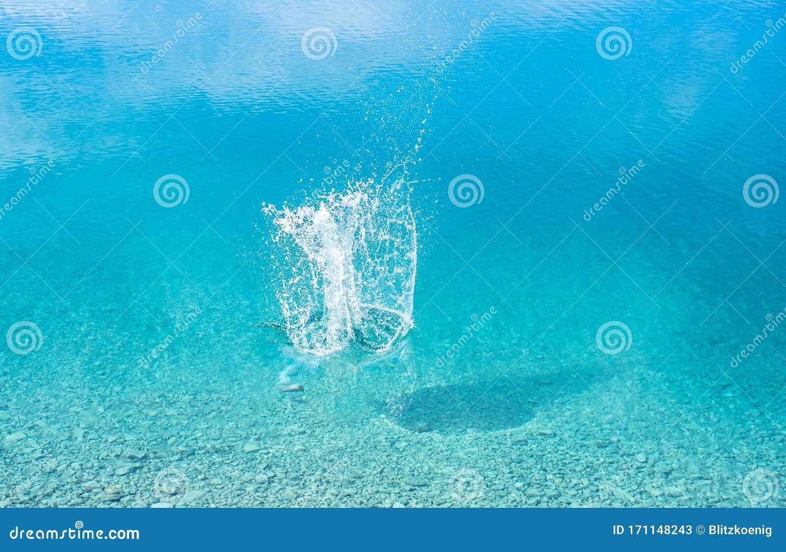 Water splash in a lake stock image. Image of water, blue - 171148243