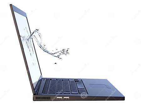 Water Splash from Laptop Screen Stock Illustration - Illustration of ...