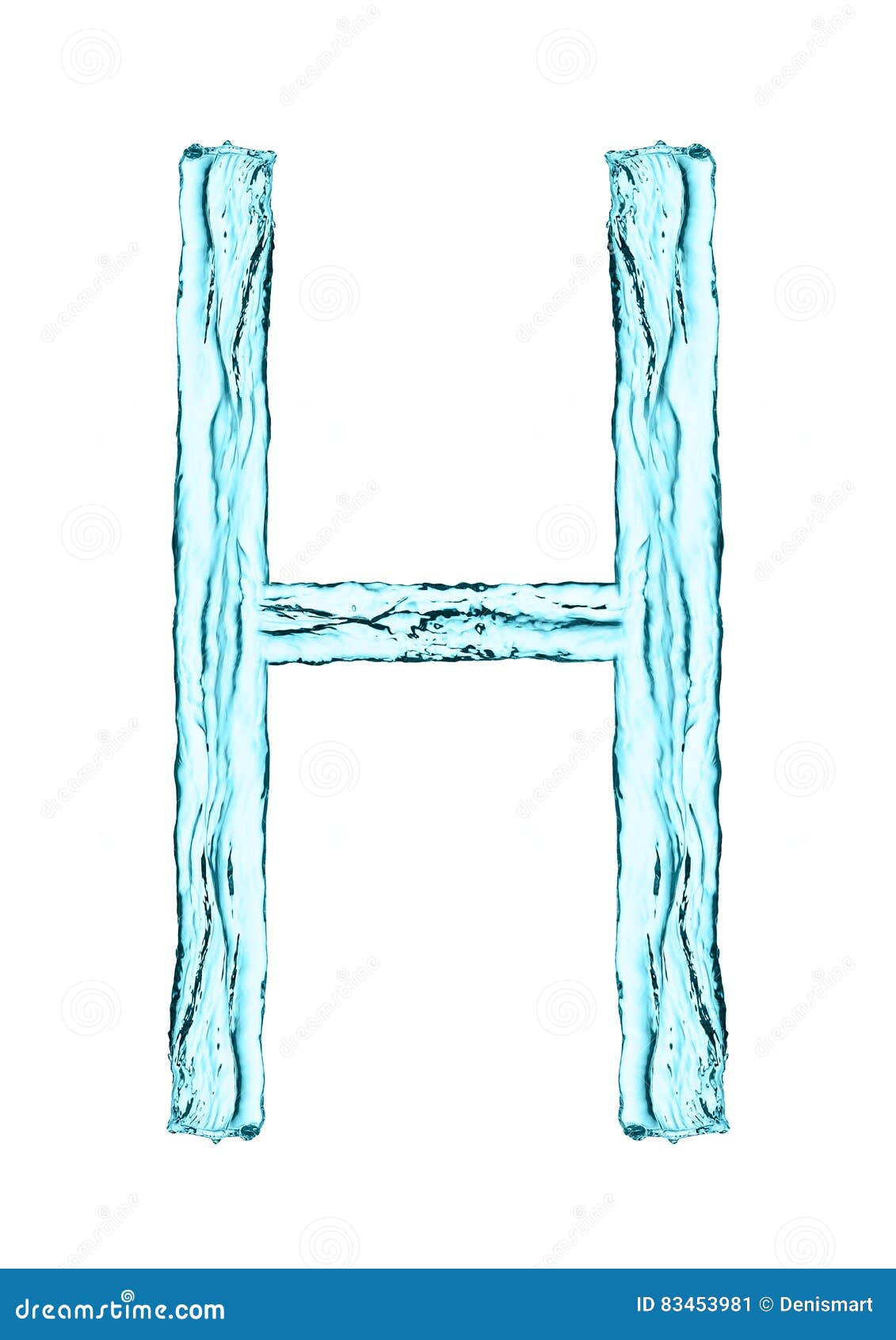 Water Splash Letter H with Light Blue Color Stock Image - Image of ...