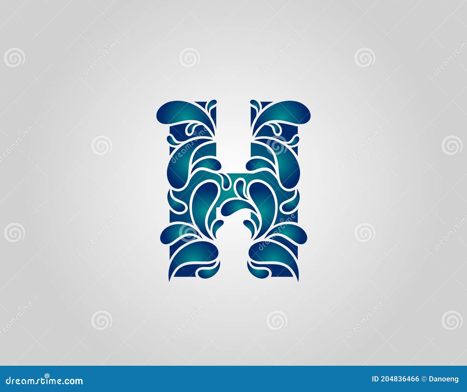 Water Splash Letter H Logo Icon, Water Droplets and Splash Alphabet ...