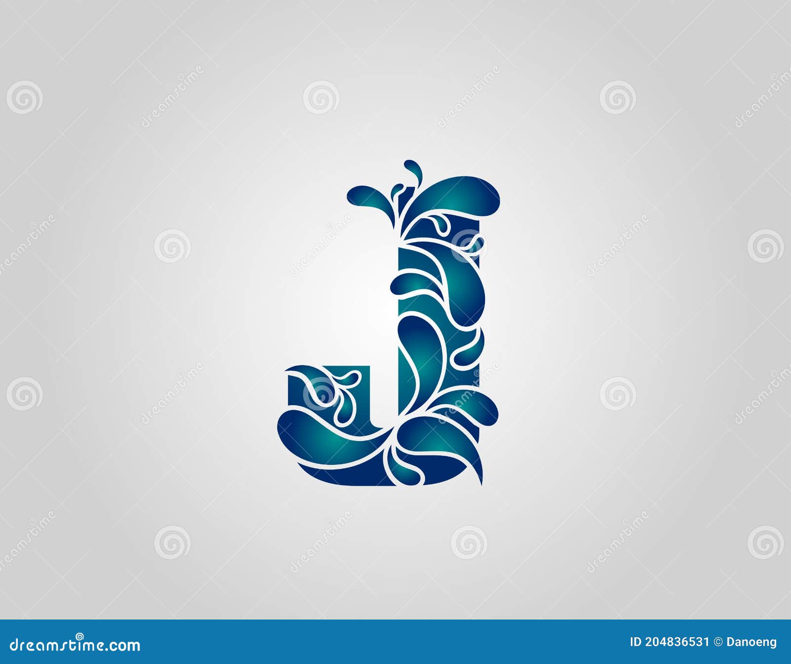 Water Splash Letter J Logo Icon, Water Droplets and Splash Alphabet ...