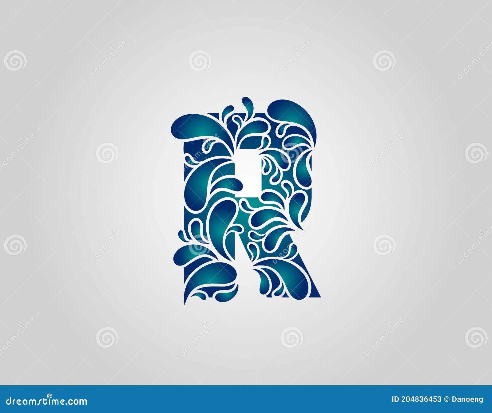 Water Splash Letter R Logo Icon, Water Droplets and Splash Alphabet ...