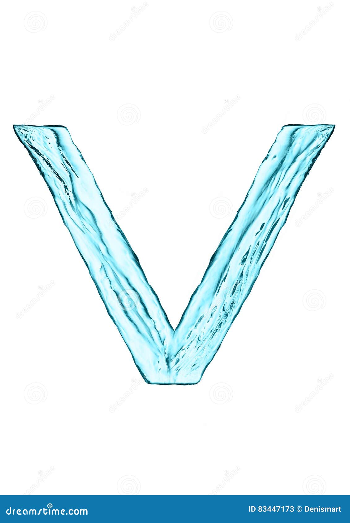 Water Splash Letter V with Light Blue Color Stock Image - Image of ...