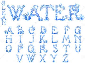 Water splash letters font stock vector. Illustration of drop - 74116473