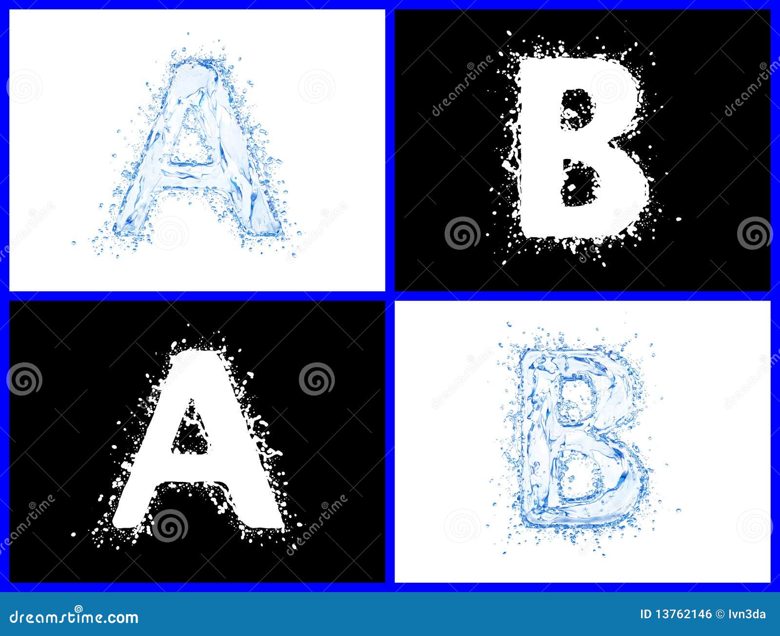 Water Splash Lettes.Upper Case Stock Illustration - Illustration of ...