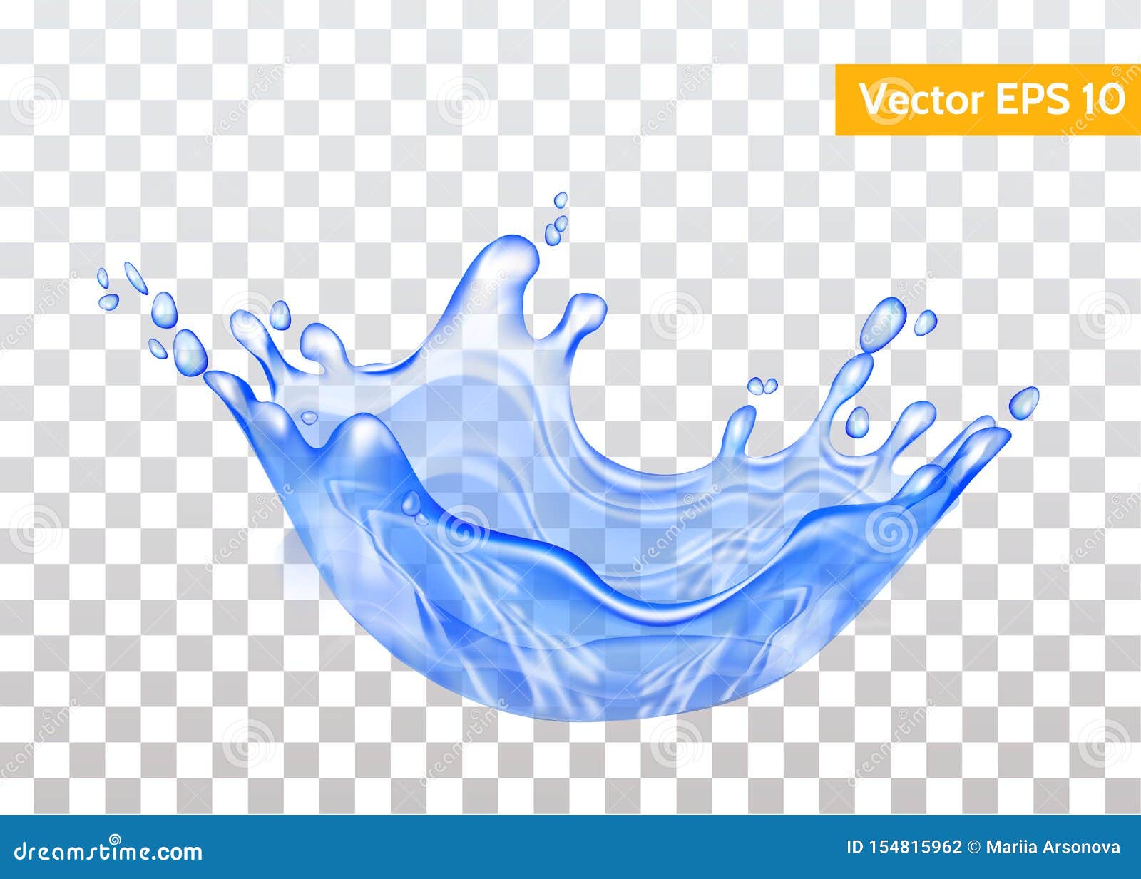 Water Splash in Light Blue Colors, Isolated on Transparent Stock ...