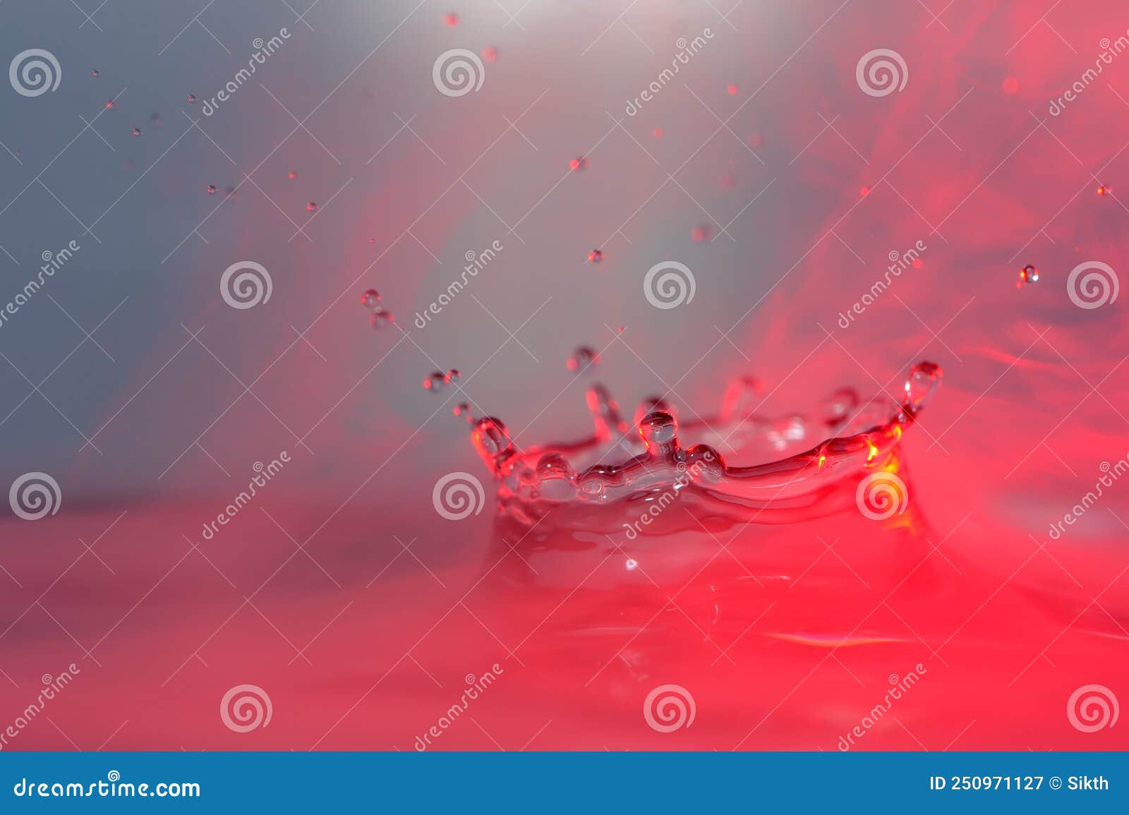 Water Splash Macro in Red Mist Stock Image - Image of circle, splashing ...