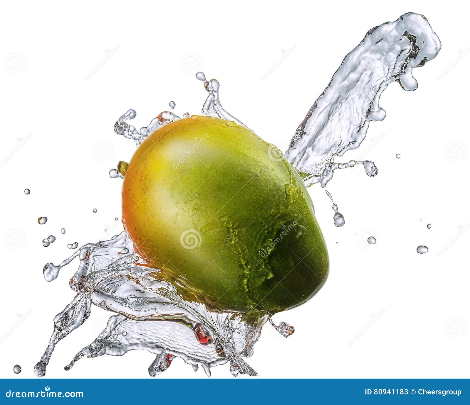 Water Splash with Mango Isolated Stock Image - Image of abstract ...