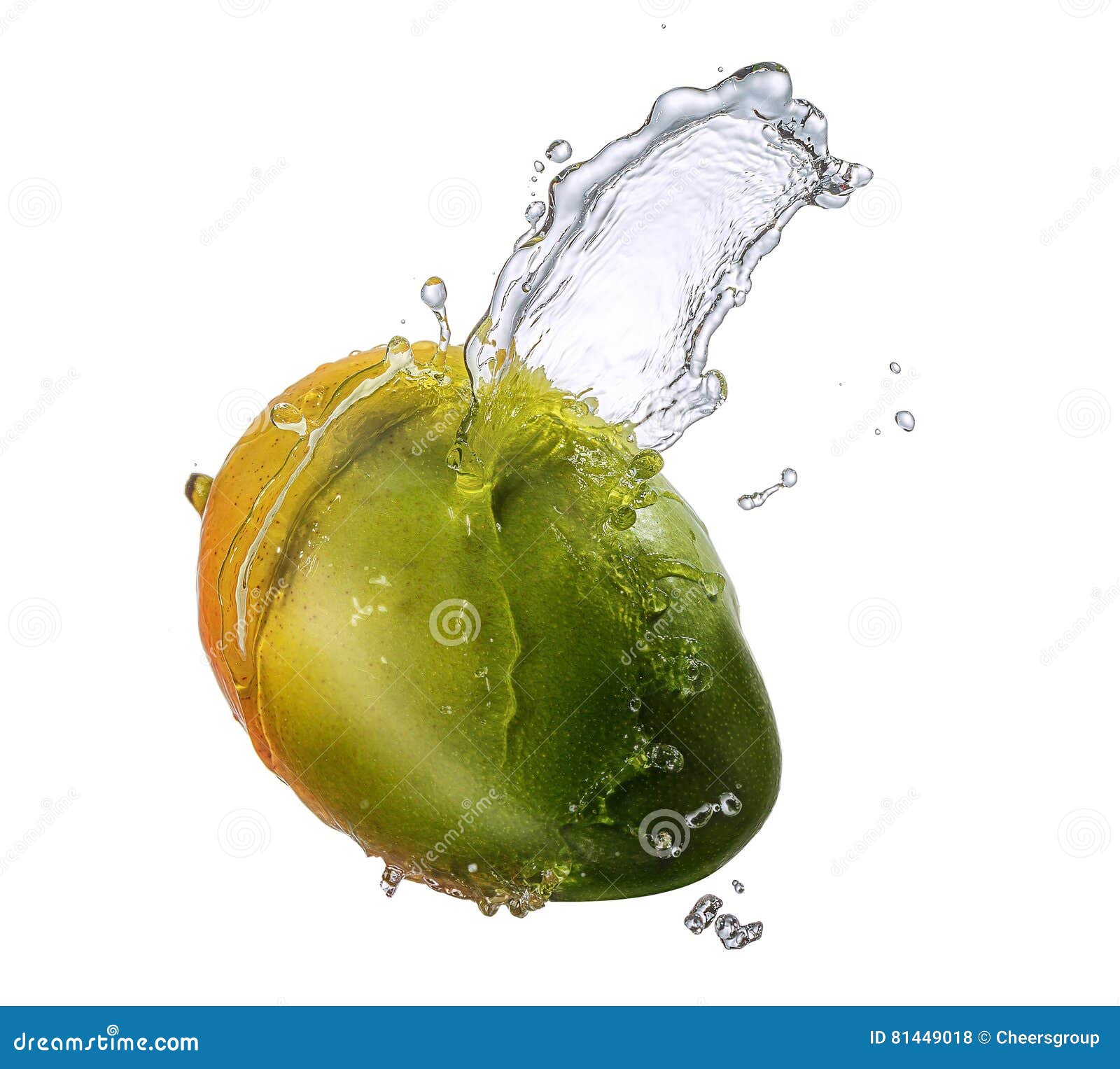Water Splash with Mango Isolated Stock Photo - Image of macro, fragrant ...