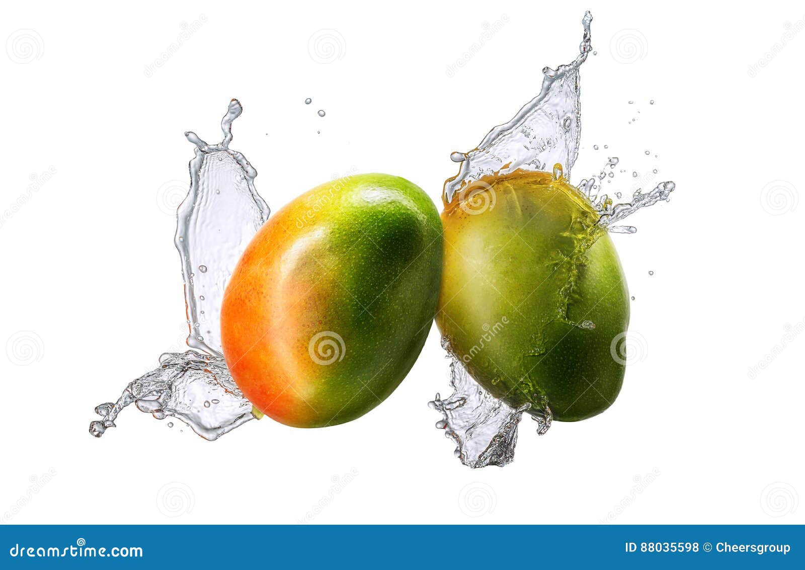 Water Splash with Mango Isolated Stock Photo - Image of blue, liquid ...