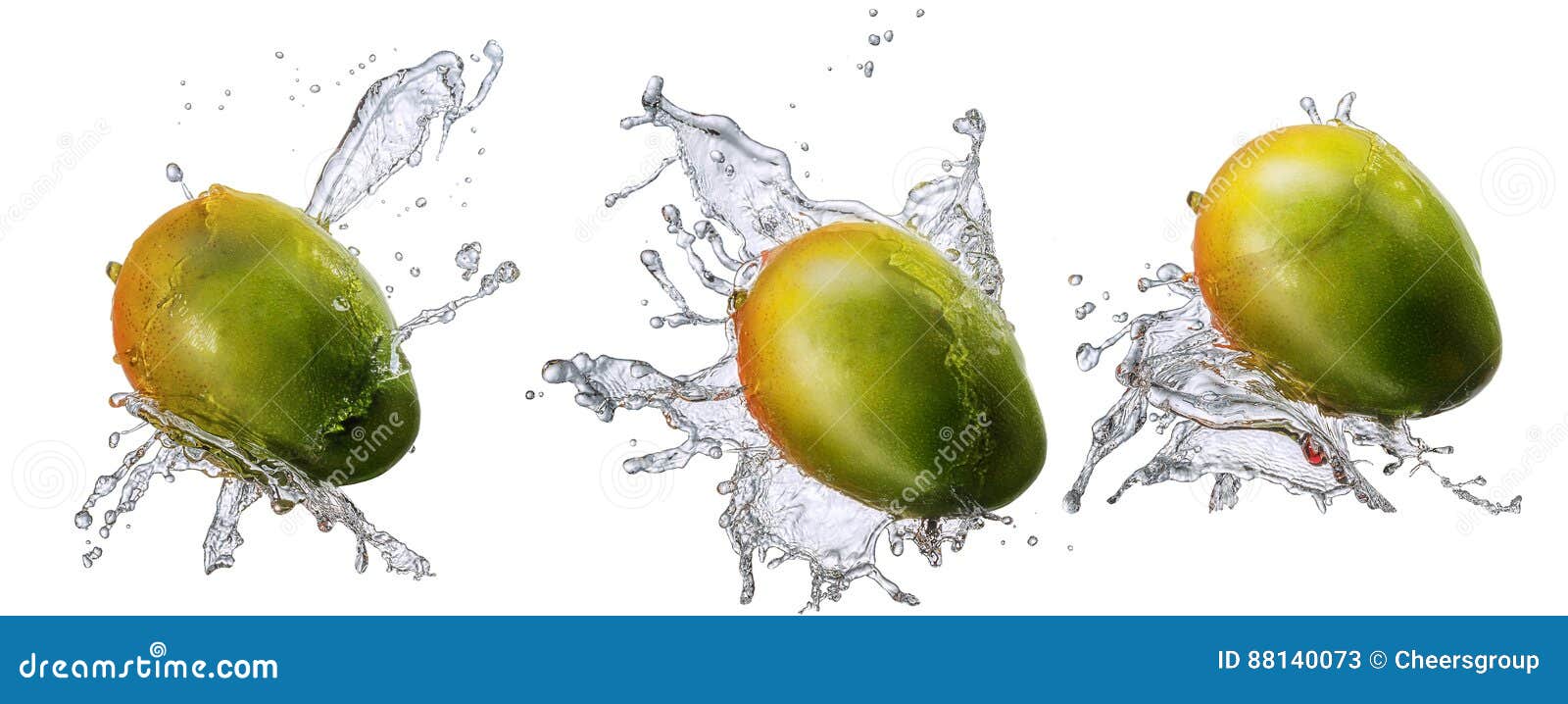 Water Splash with Mango Isolated Stock Image - Image of blue, nature ...
