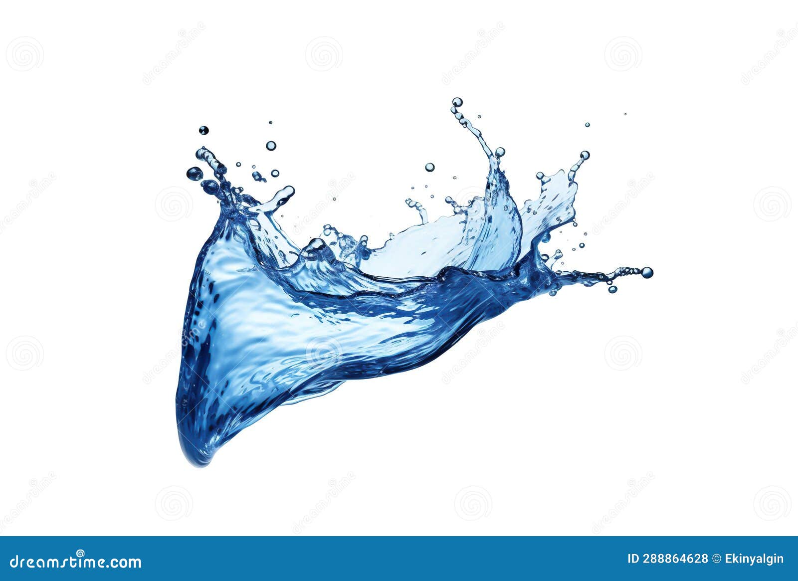 Water Splash in Motion on White Stock Illustration - Illustration of ...