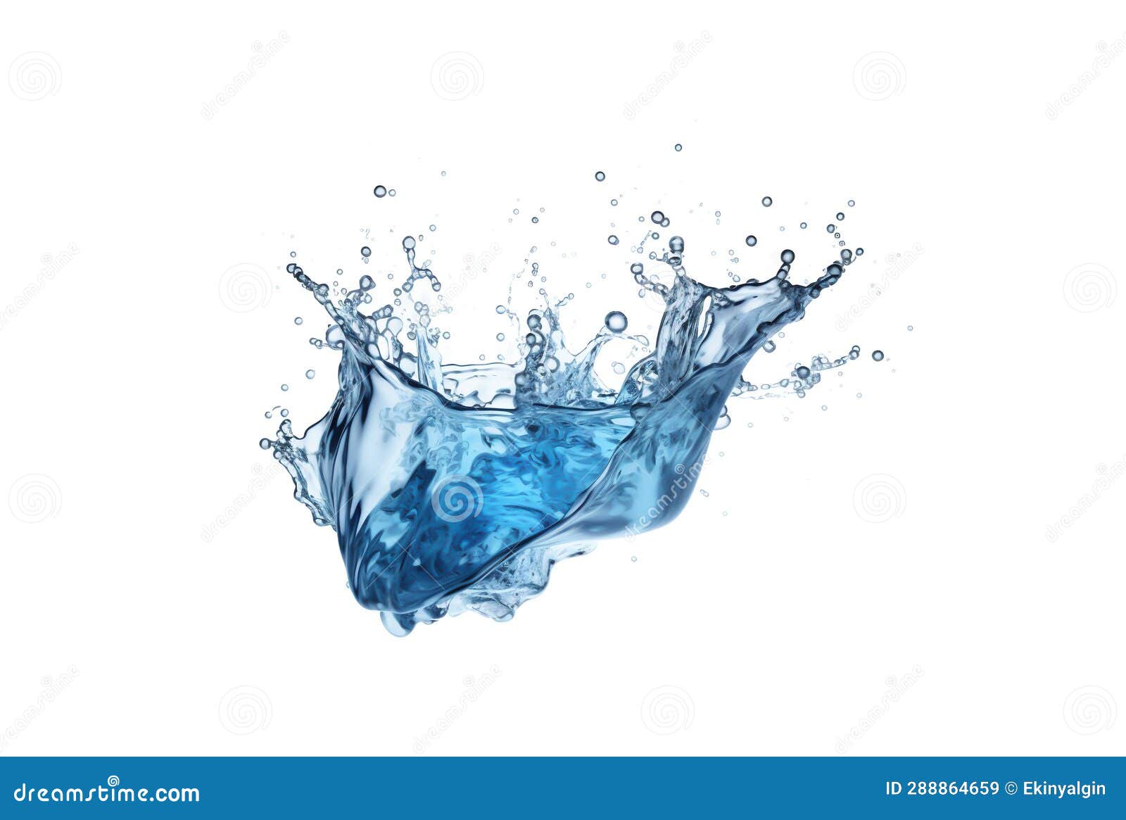 Water Splash in Motion on White Stock Illustration - Illustration of ...