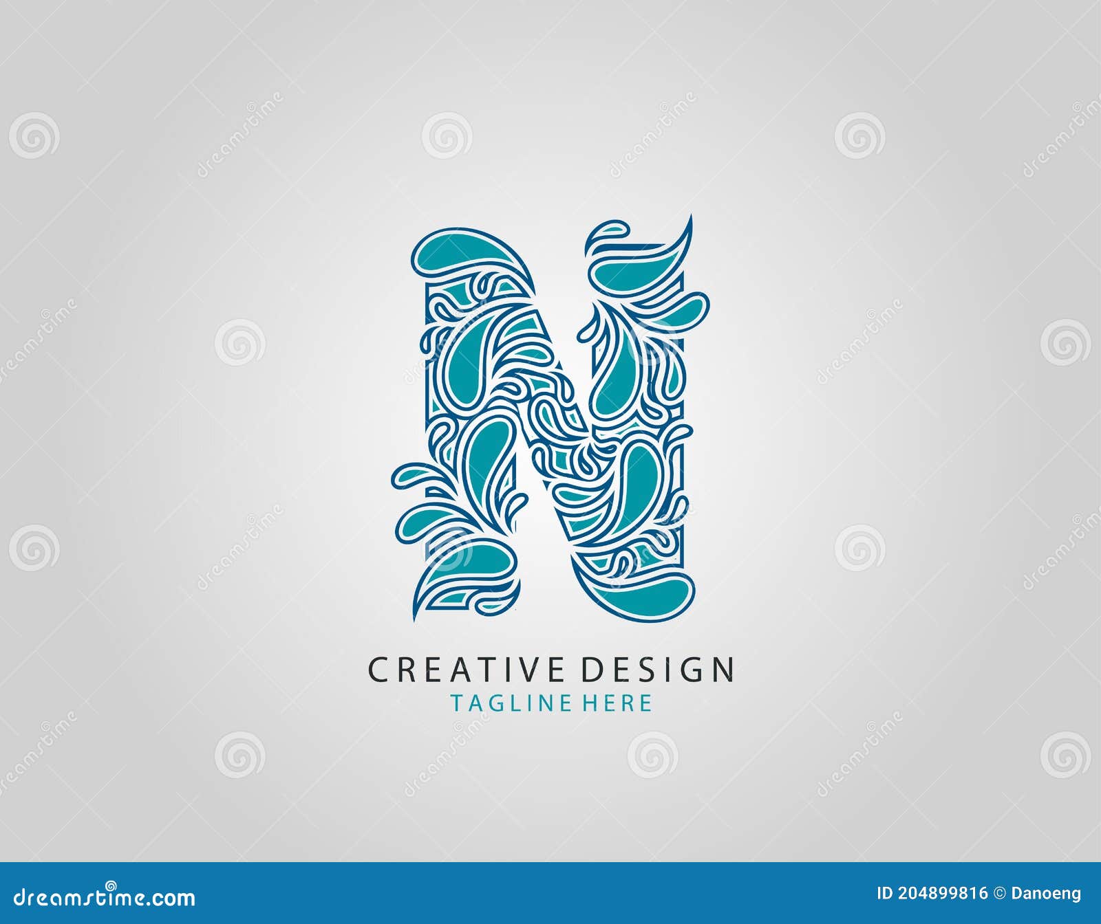 Water Splash N Letter Logo Icon, Water Droplets and Splash Alphabet ...
