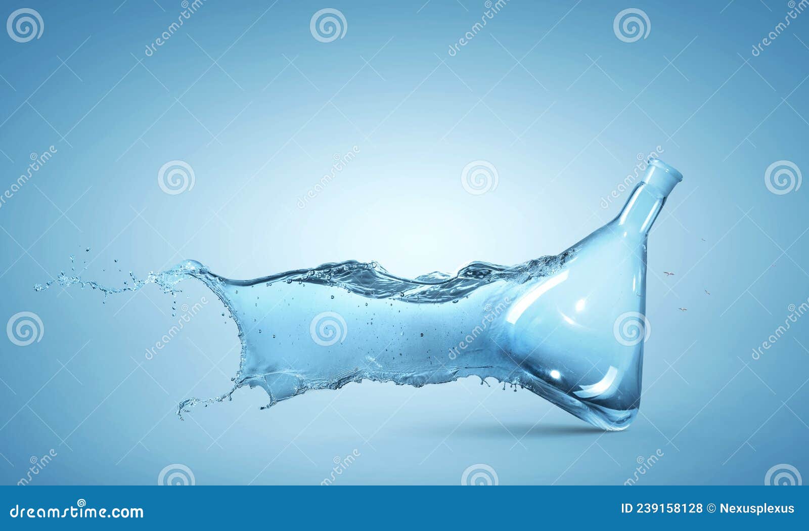 Water Splash Out of Glass Bottle Stock Illustration - Illustration of ...