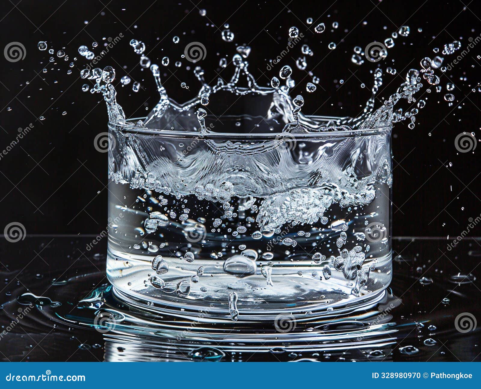 Water Splash Out from the Transparent Glass. AI Generated Stock ...