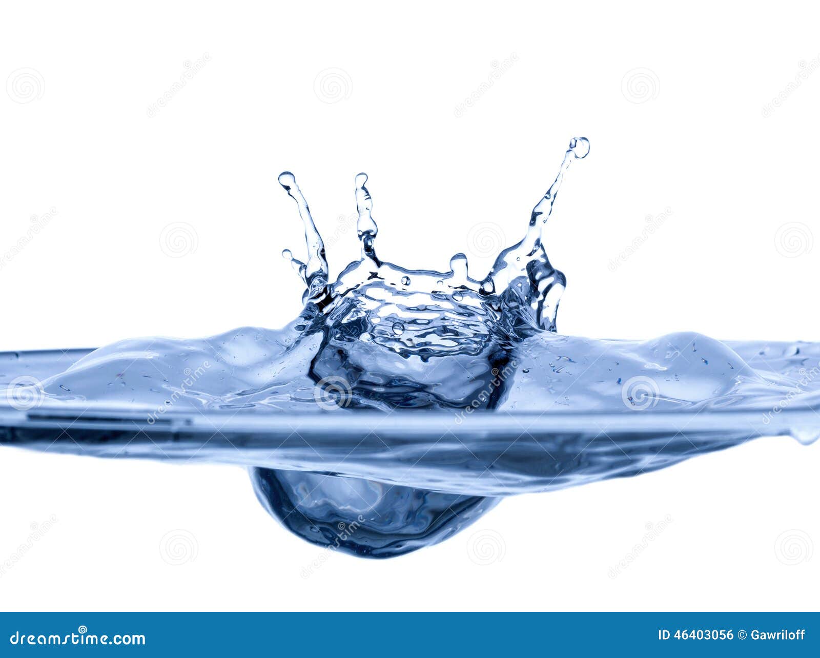 Water Splash Over White Background Stock Photo - Image of crown ...