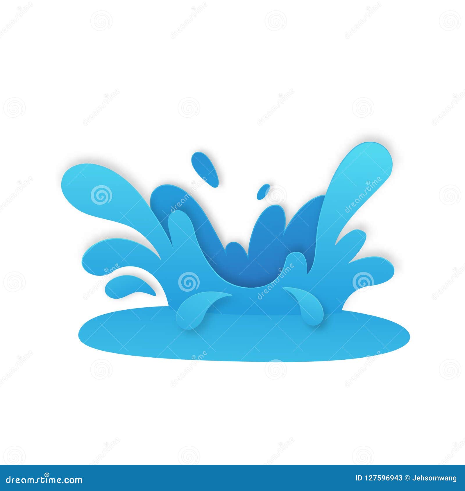 Water Splash Paper Cut Style Stock Vector - Illustration of paper ...