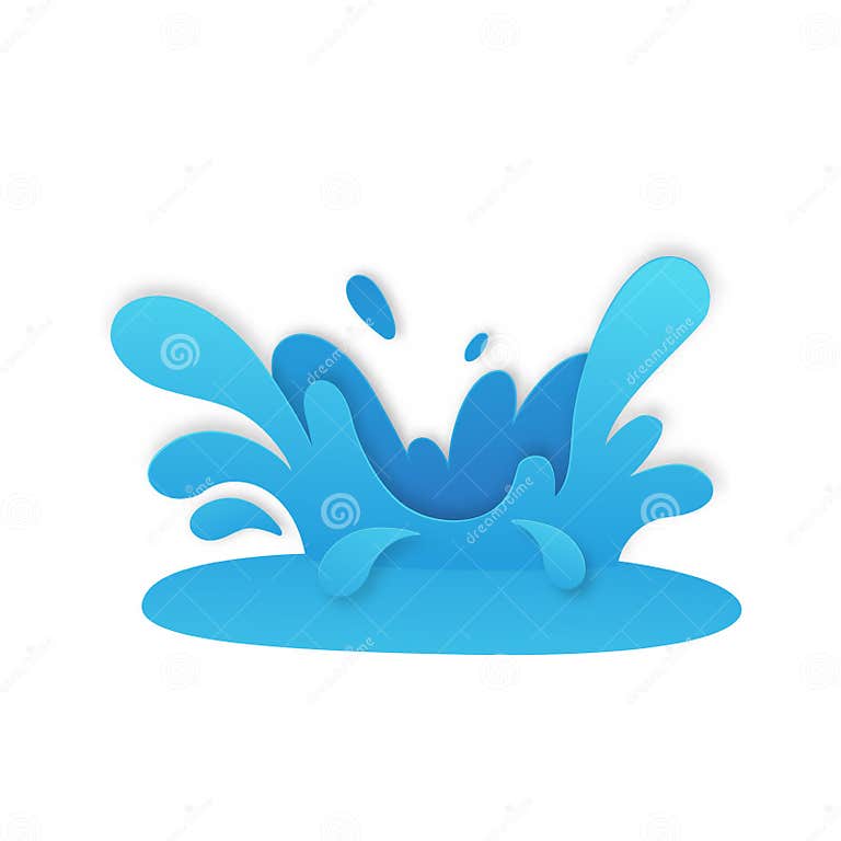 Water Splash Paper Cut Style Stock Vector - Illustration of paper ...