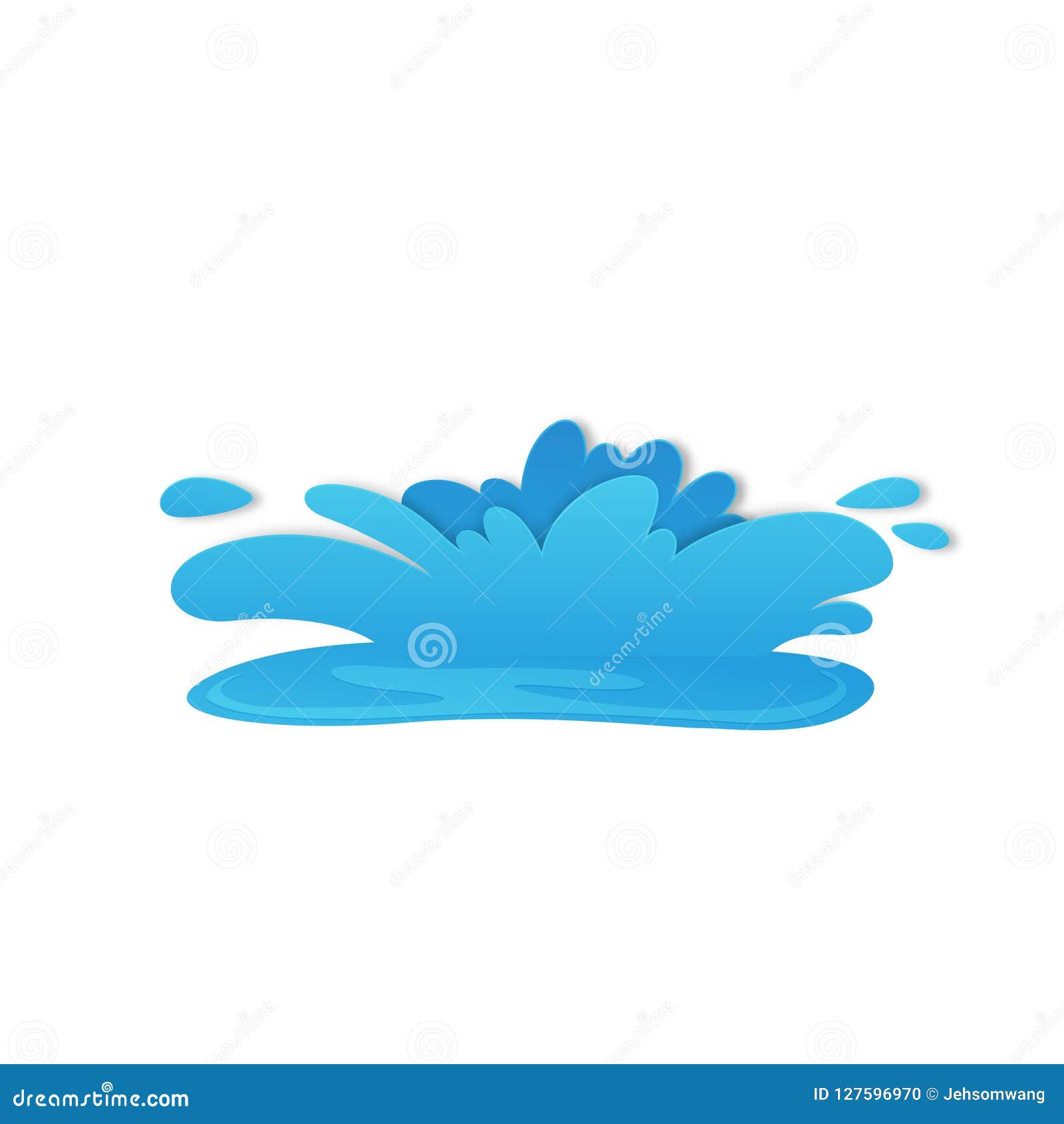 Water Splash Paper Cut Style Stock Vector - Illustration of identity ...