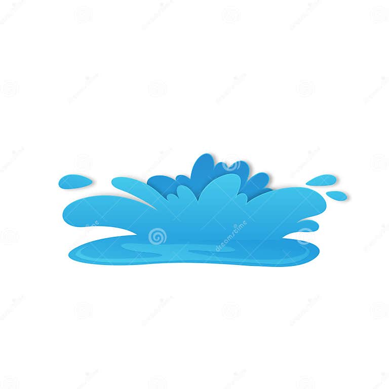 Water Splash Paper Cut Style Stock Vector - Illustration of identity ...