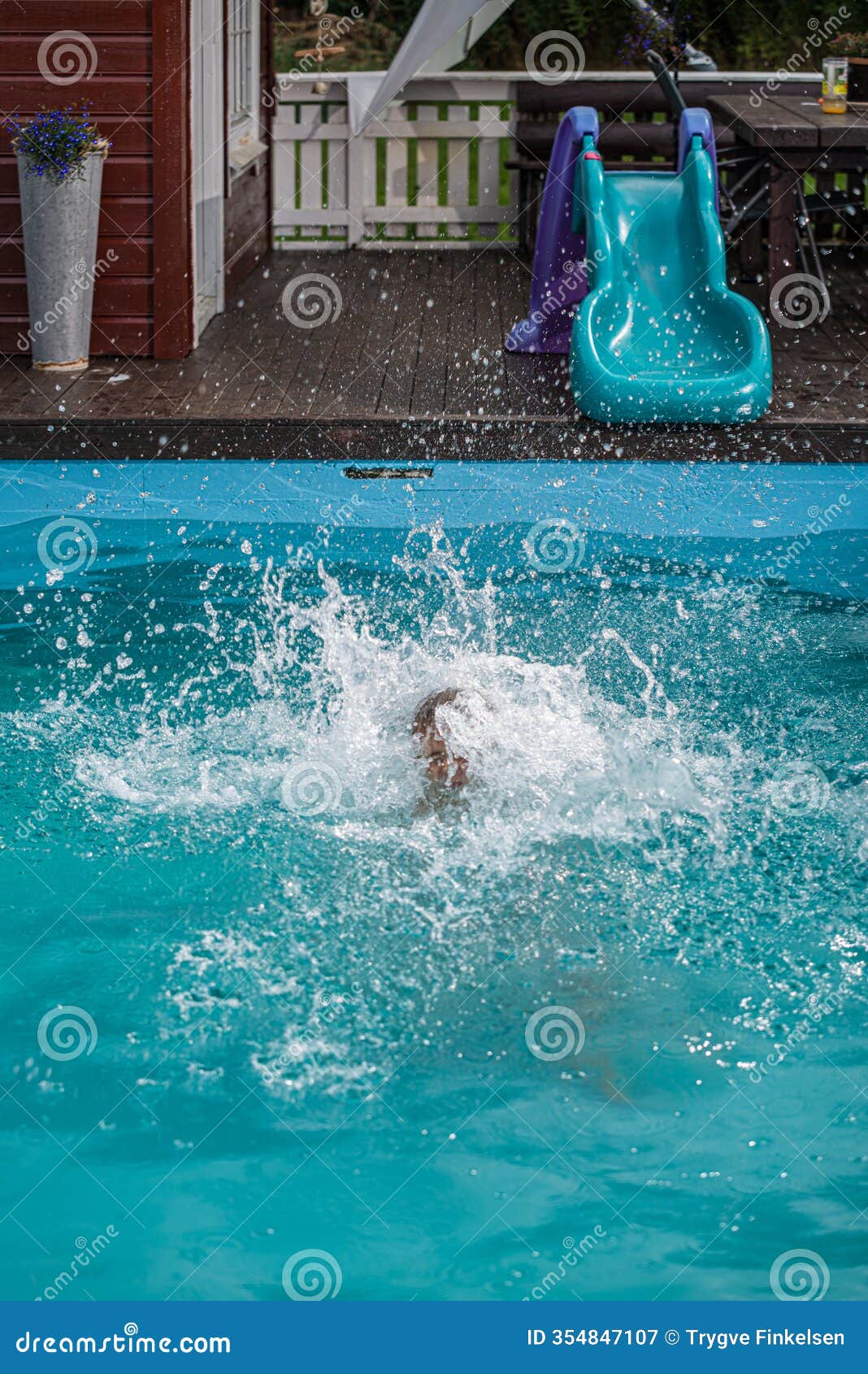 Water Splash after a Person Has Jumped in a Pool.. Stock Image - Image ...