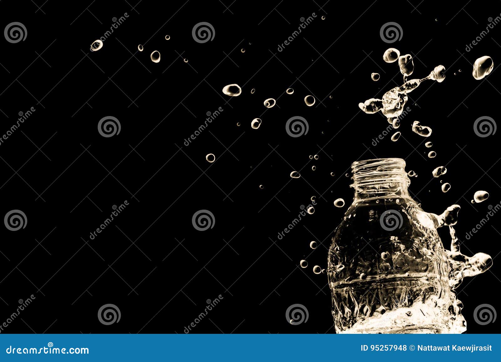 Water Splash from a Plastic Bottle Stock Photo - Image of detail ...
