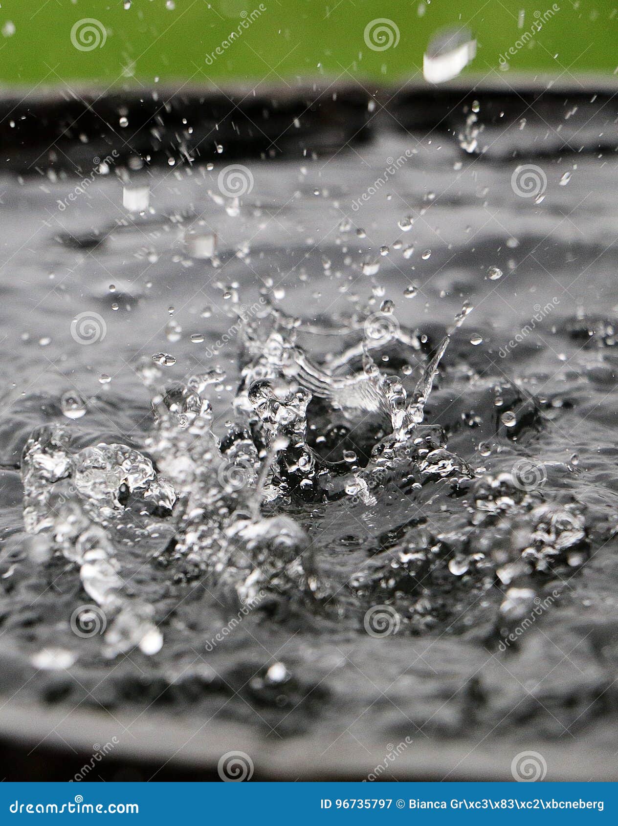 Water splash stock image. Image of rainy, rain, splash - 96735797