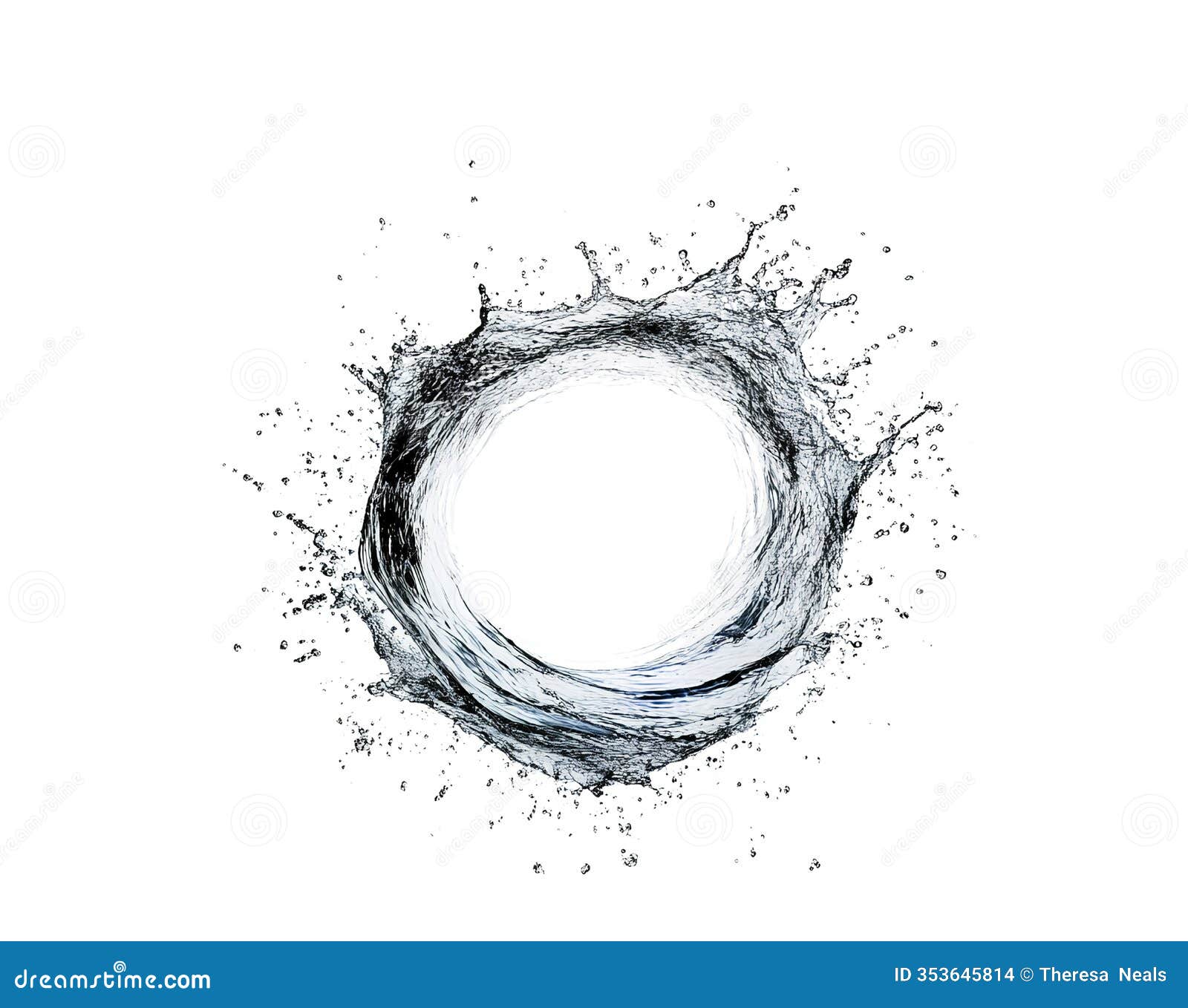 Water Splash Ring Isolated on White Stock Illustration - Illustration ...