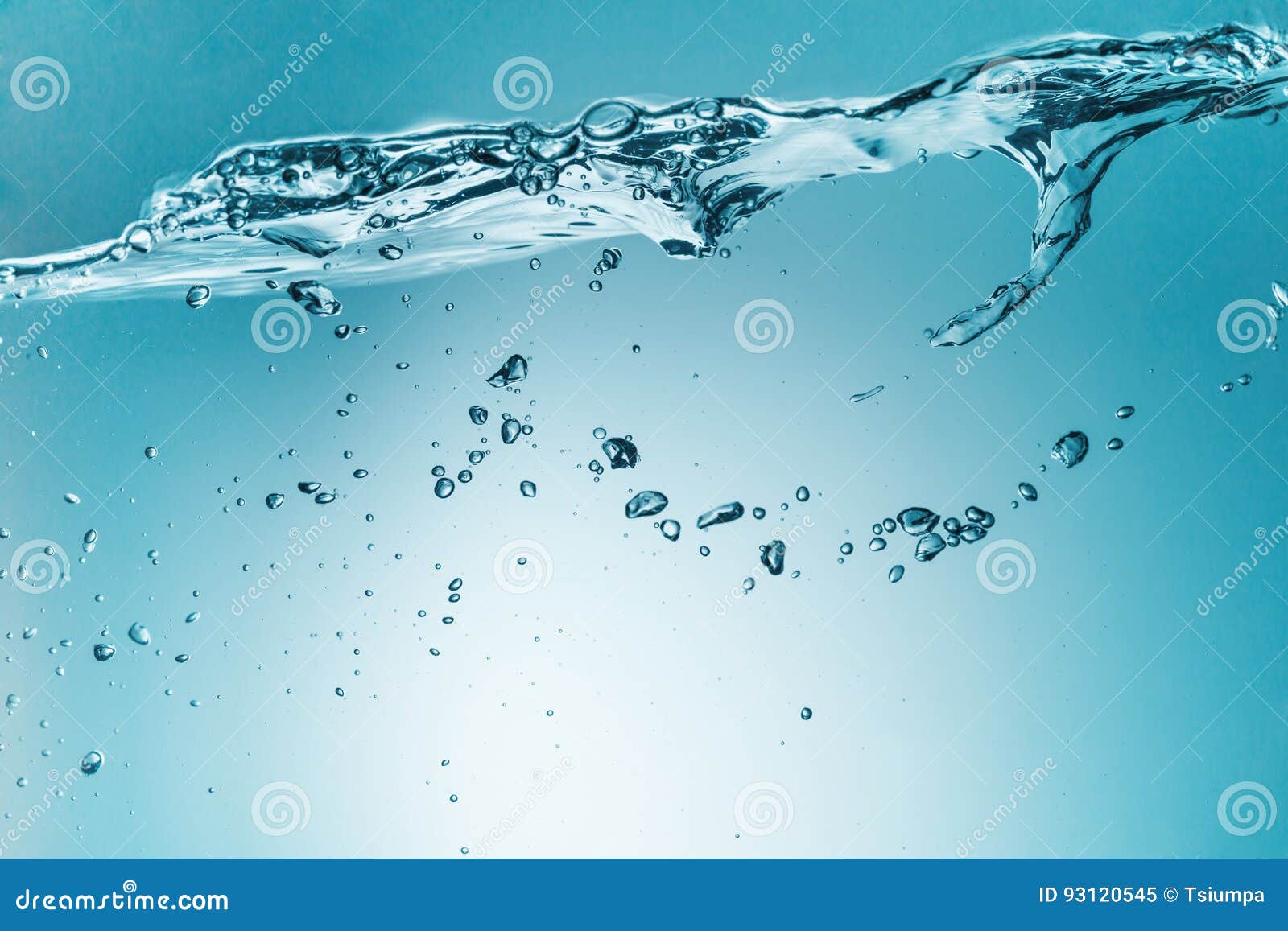 Water Splash with Ripple and Bubble Stock Image - Image of blue ...