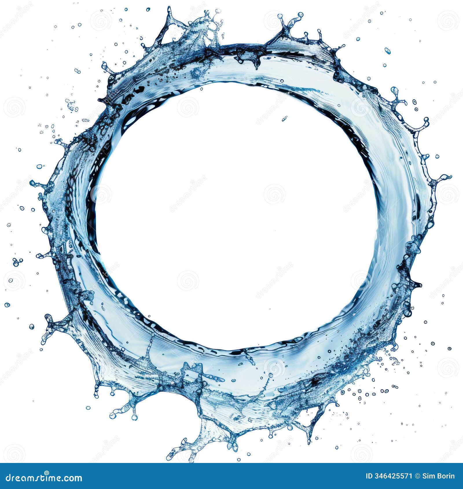 Water Splash Round Circle Top View Isolate Stock Illustration ...