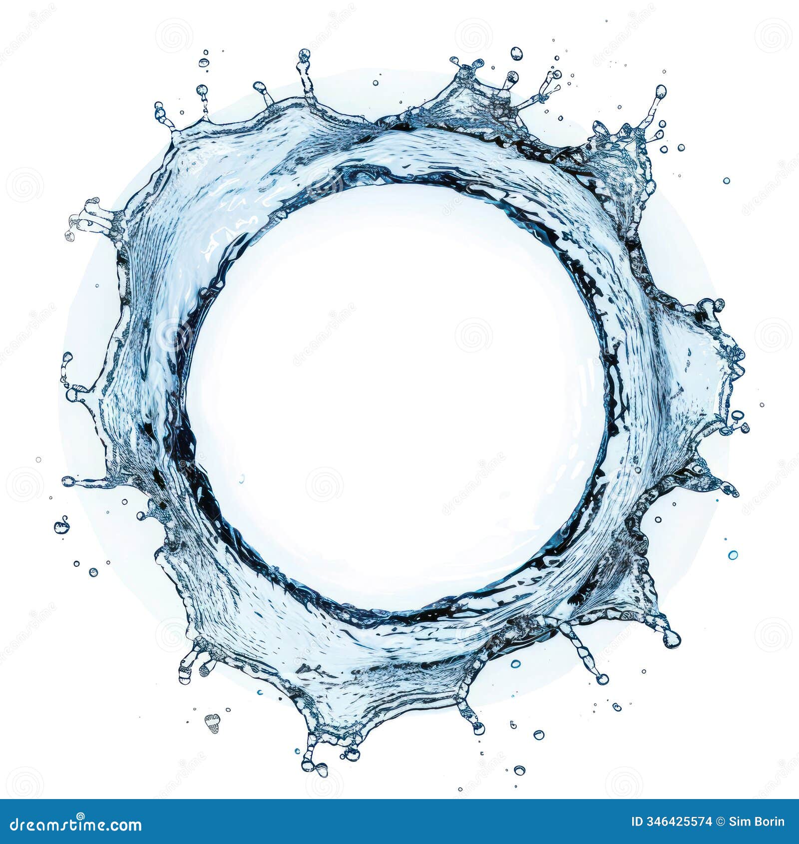 Water Splash Round Circle Top View Isolate Stock Illustration ...