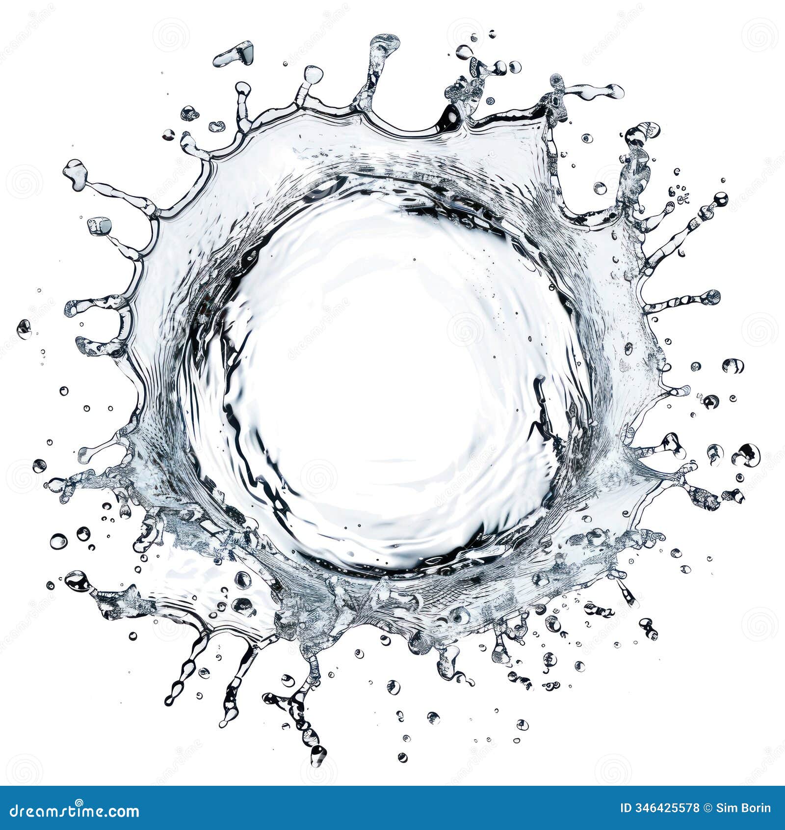 Water Splash Round Circle Top View Isolate Stock Illustration ...