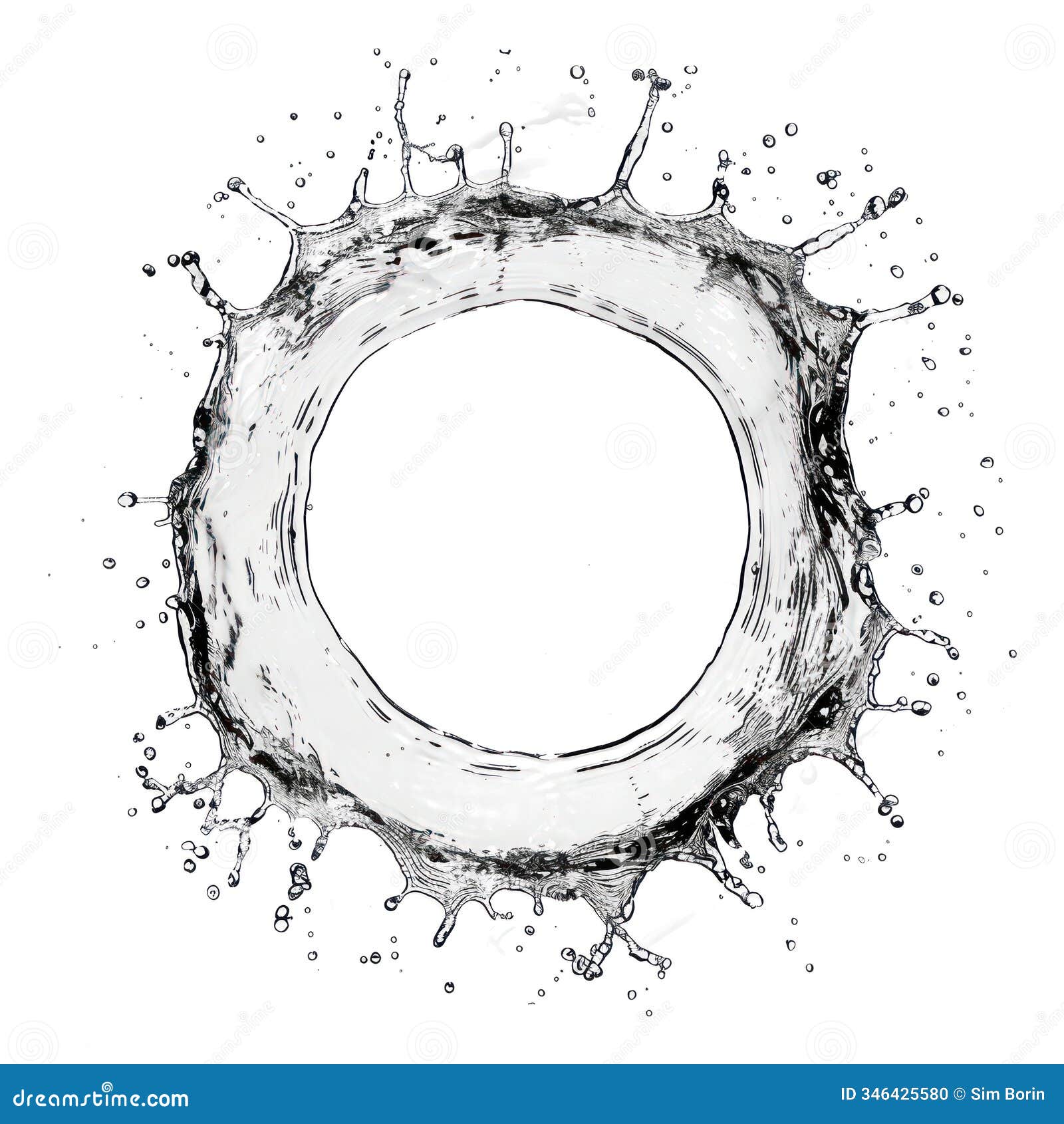 Water Splash Round Circle Top View Isolate Stock Illustration ...