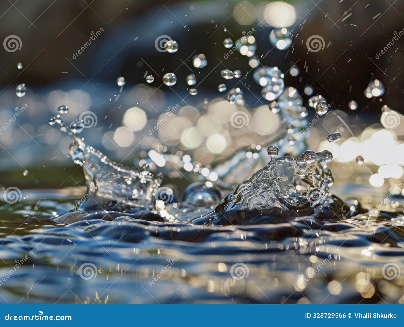 A Water Splash with Scattered Droplets Captured in Mid-air ...