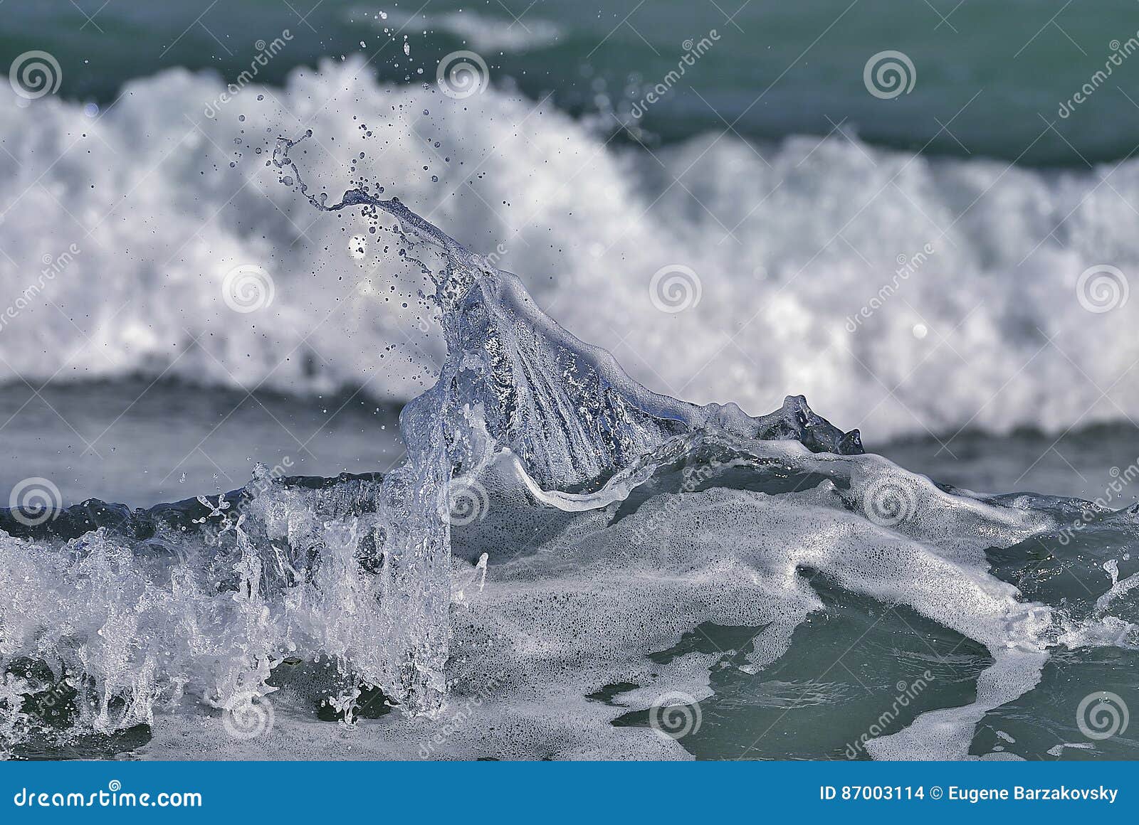 Water Splash on Sea/ocean Wave Crest Against Blurred Backg Stock Photo ...